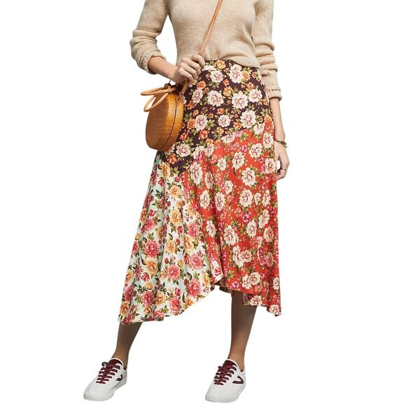 FARM Rio | Skirts | Farm Rio Patchwork Floral Skirt Size Xl | Poshmark